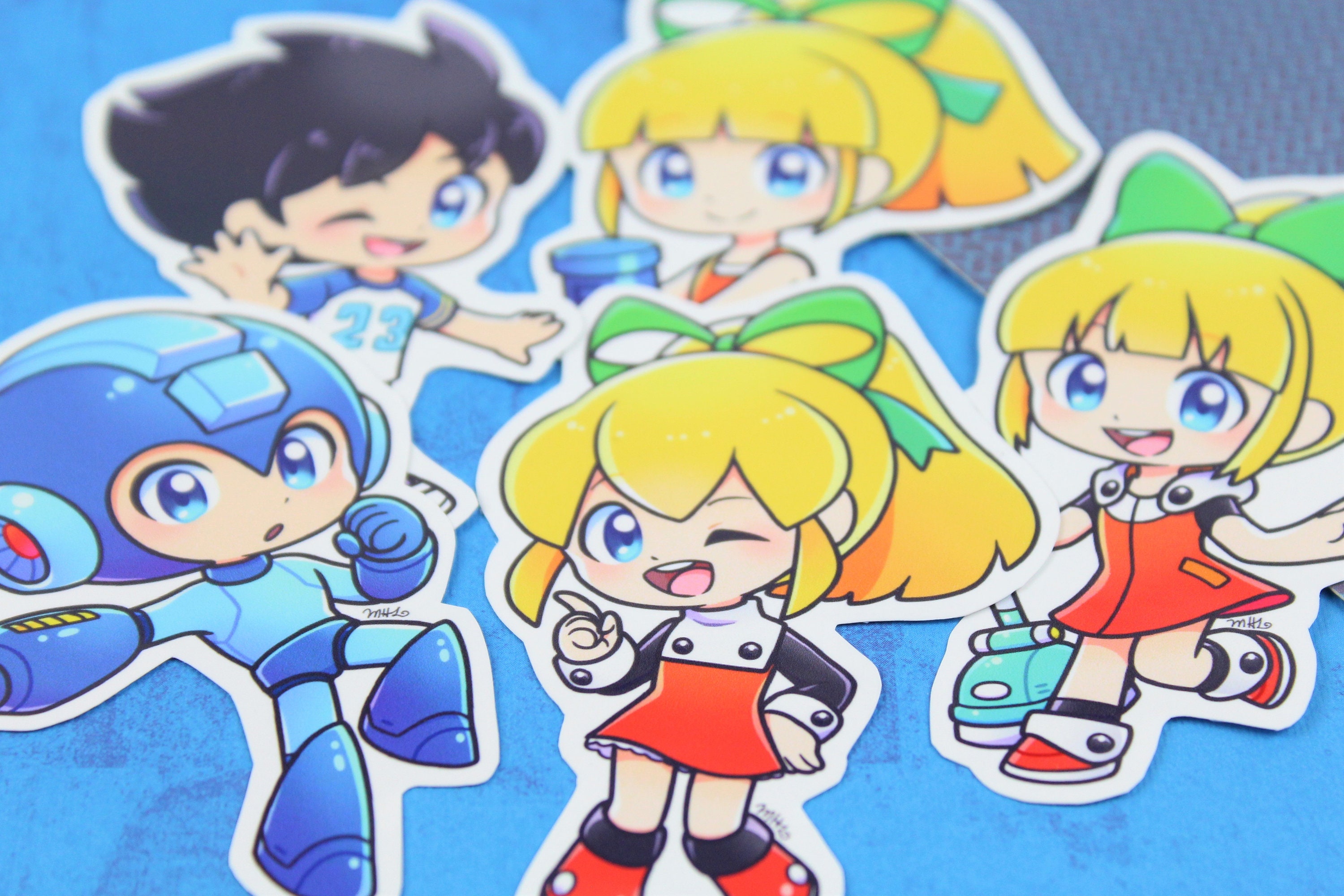 Megaman Rockman Rock Roll Megaman Fan Art Sticker Button - Etsy Australia