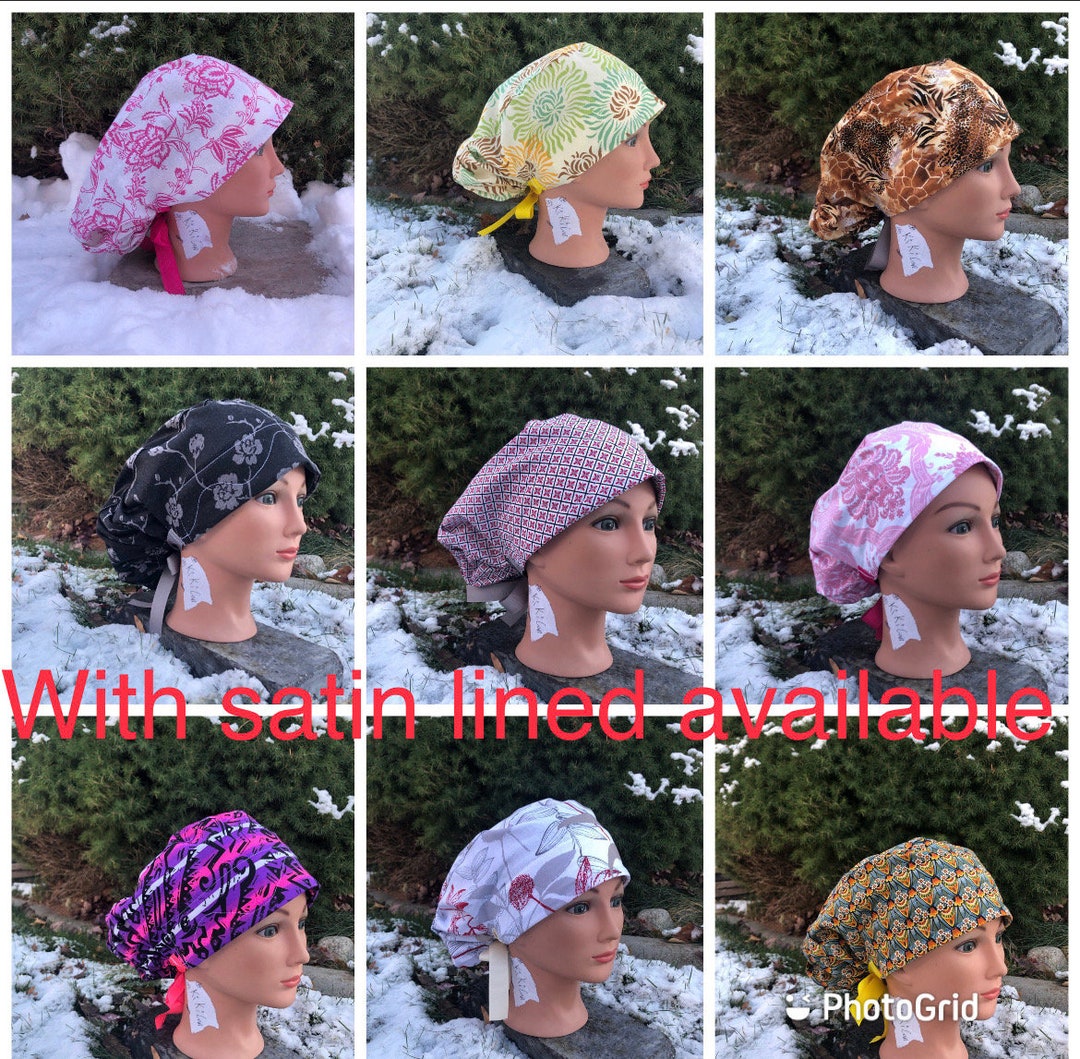 Euro Cap With Satin Lined Cap Buttonsscrub Cap for Woman - Etsy