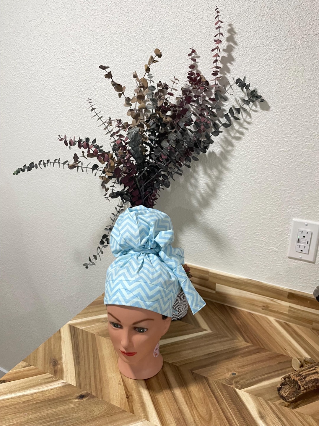 Satin Lined High Bun Scrub Cap, Surgical Nurse Hat, Long Hair Friendly ...