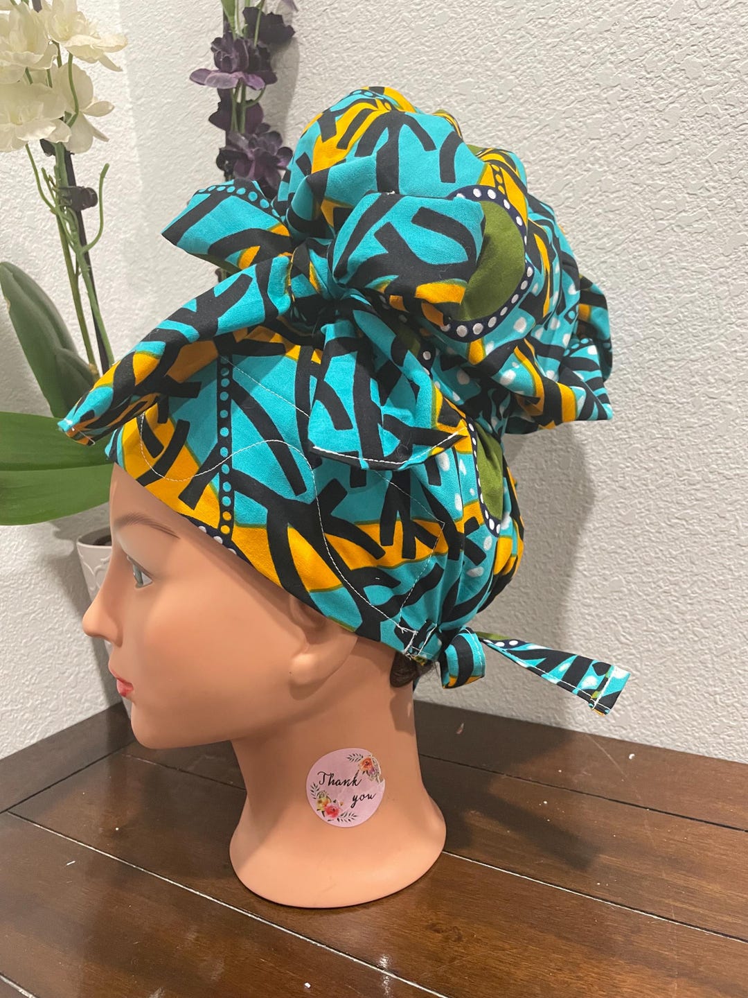 Satin Lined High Bun Scrub Cap, Surgical Nurse Cap, One Size Fits All ...