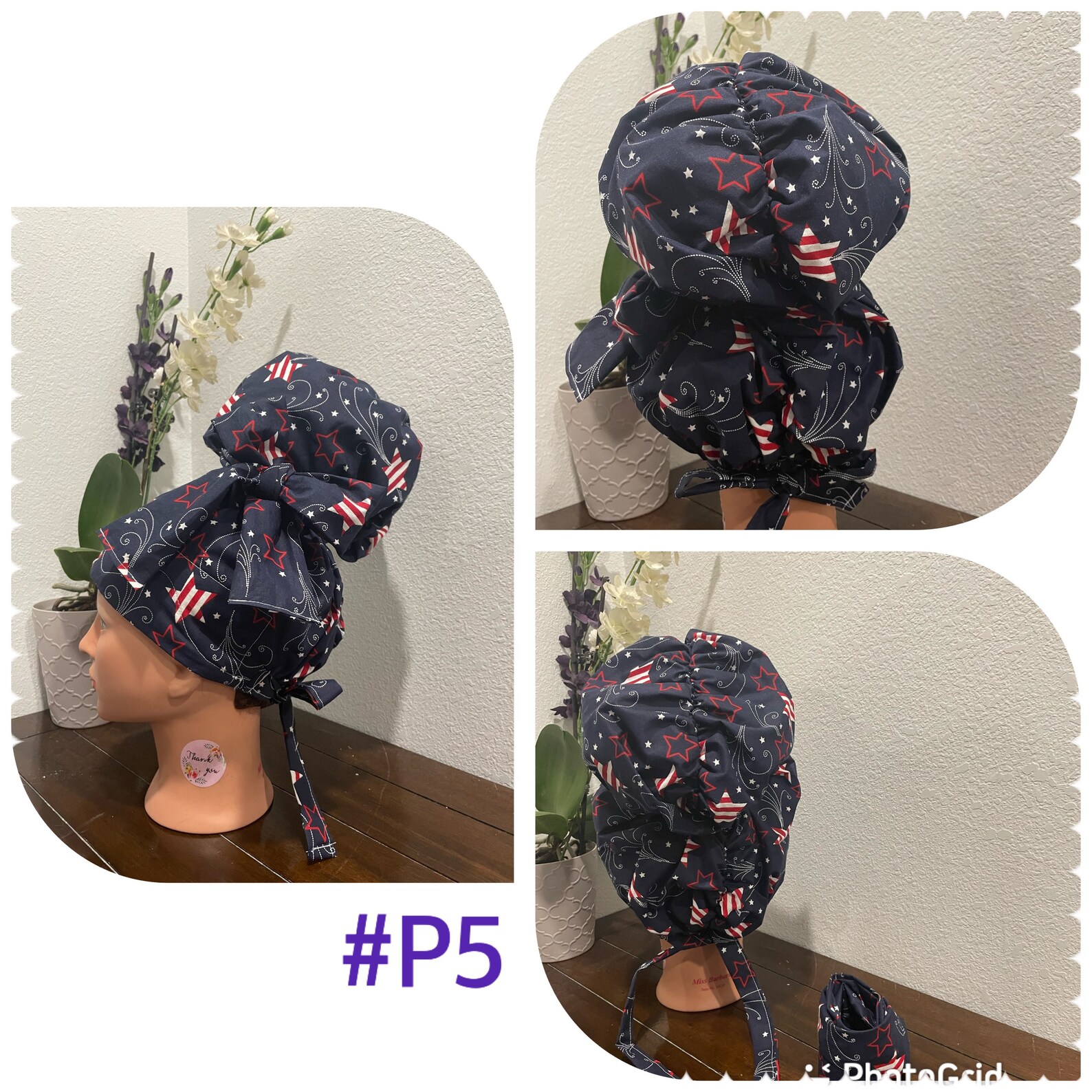 High Bun, With Satin Lined,scrub Caps, Surgical Cap , Nurses Caps, High ...