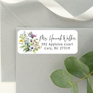 Flowers Address Labels/custom Return Address Labels/envelope Labels ...