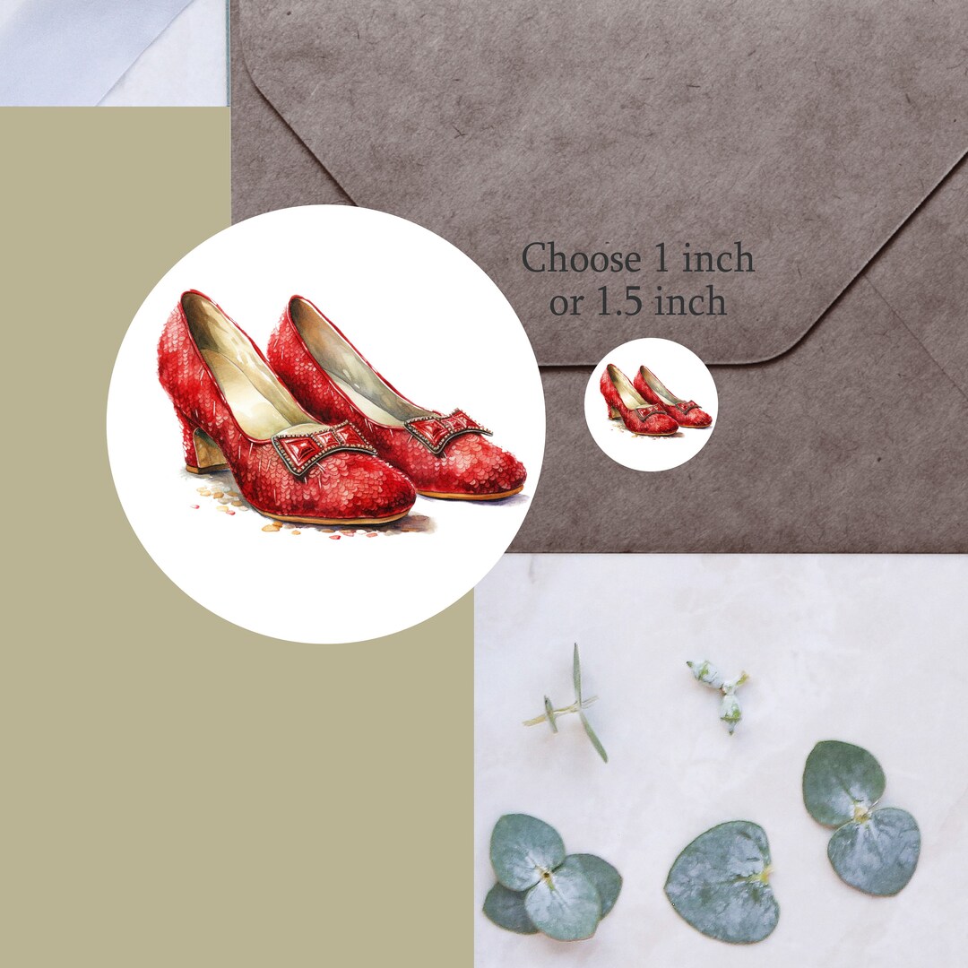 Ruby Red Slippers Round Stickers/envelope Stickers/wonderful Wizard of ...