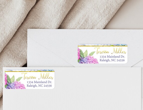 Hydrangea Address Labels/personalized Label/return Address | Etsy