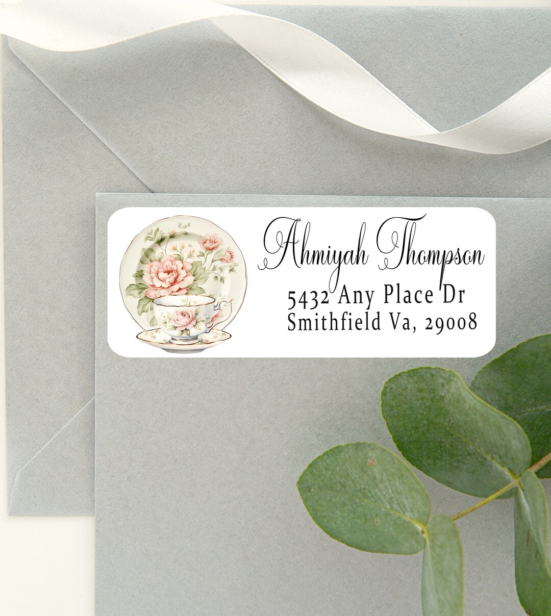Victorian Plate & Cup Address Labels/custom Return Address Labels ...