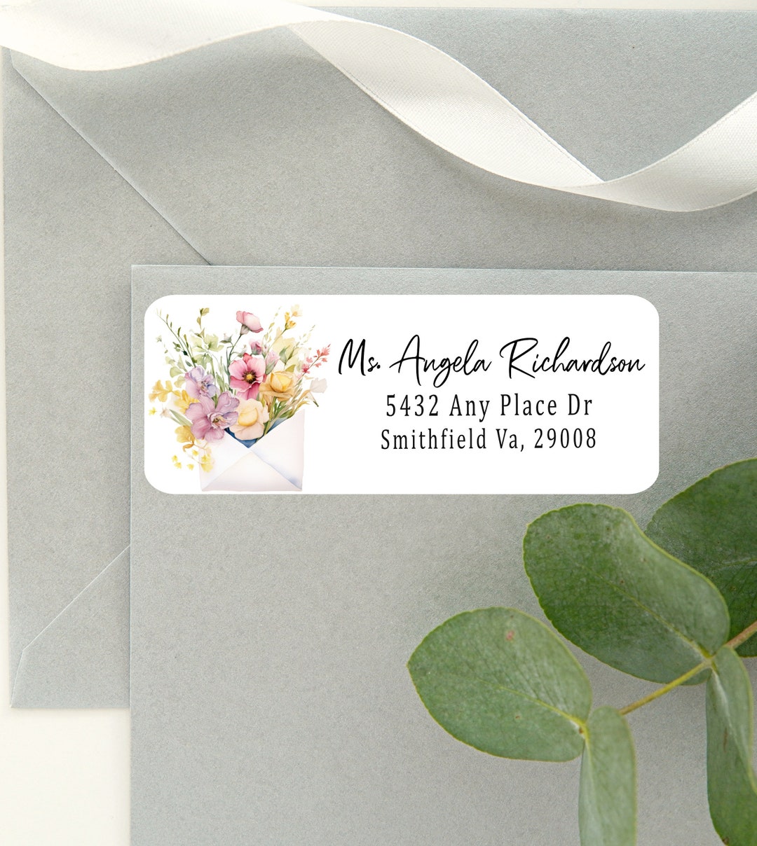 Floral Letter Address Labels/custom Return Address Labels/envelope ...