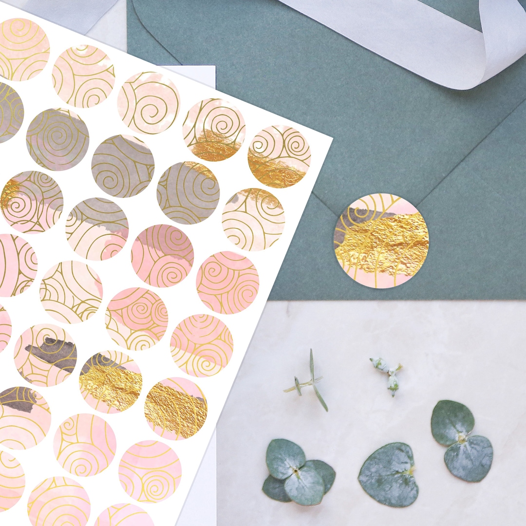Envelope Stickers 1 Inch Gold Foil Design/decorative - Etsy