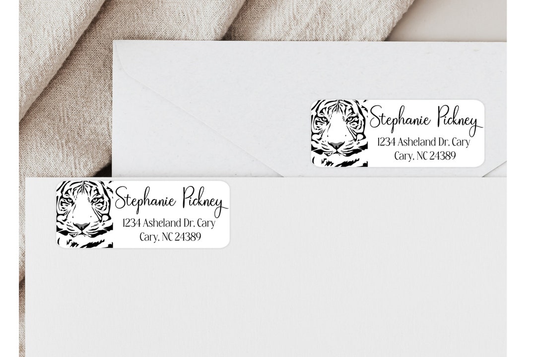 Black & White Tiger Address Labels/personalized Address Stickers/return ...