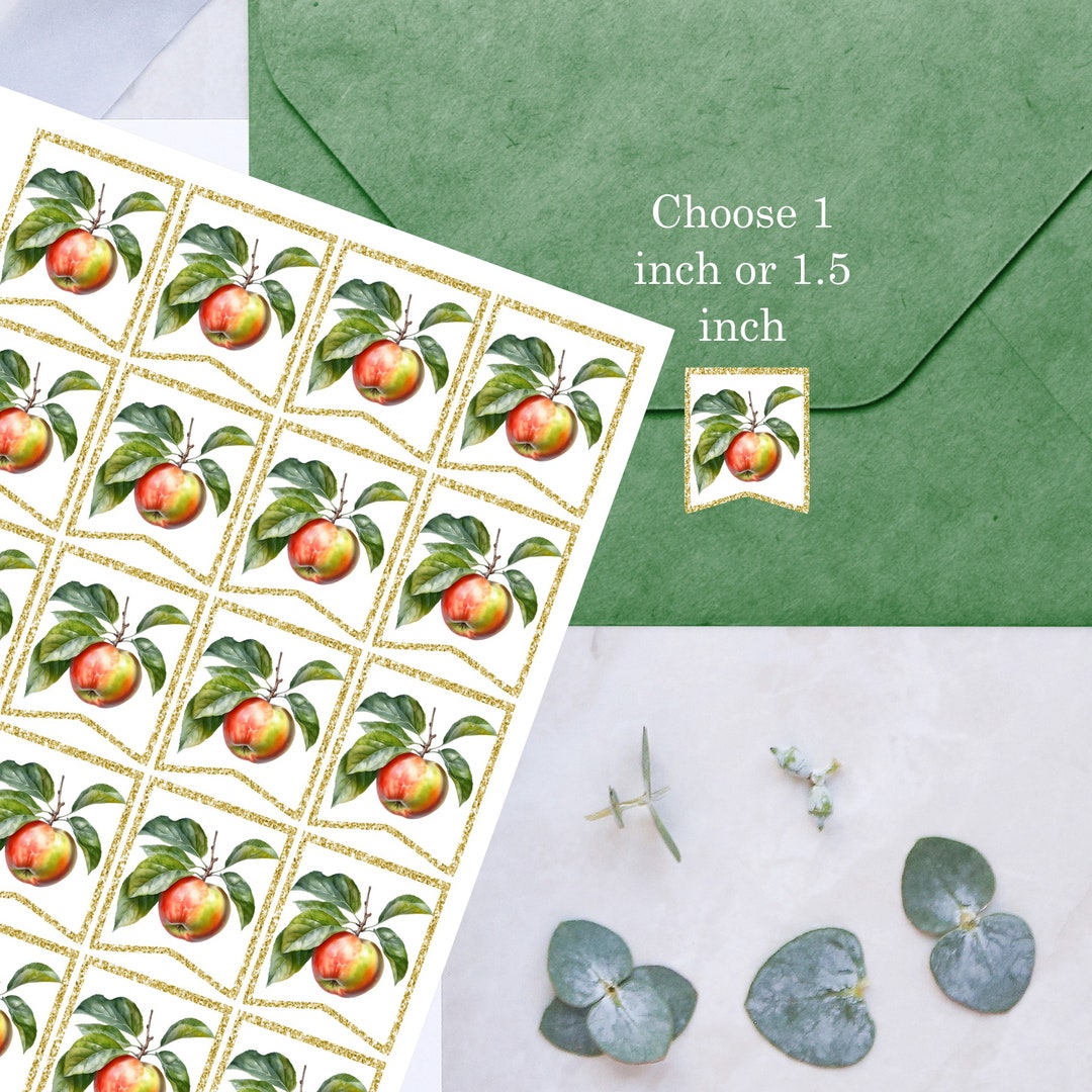 Red Apple Banner Stickers/envelope Seals/apple Seals/apple Stickers ...