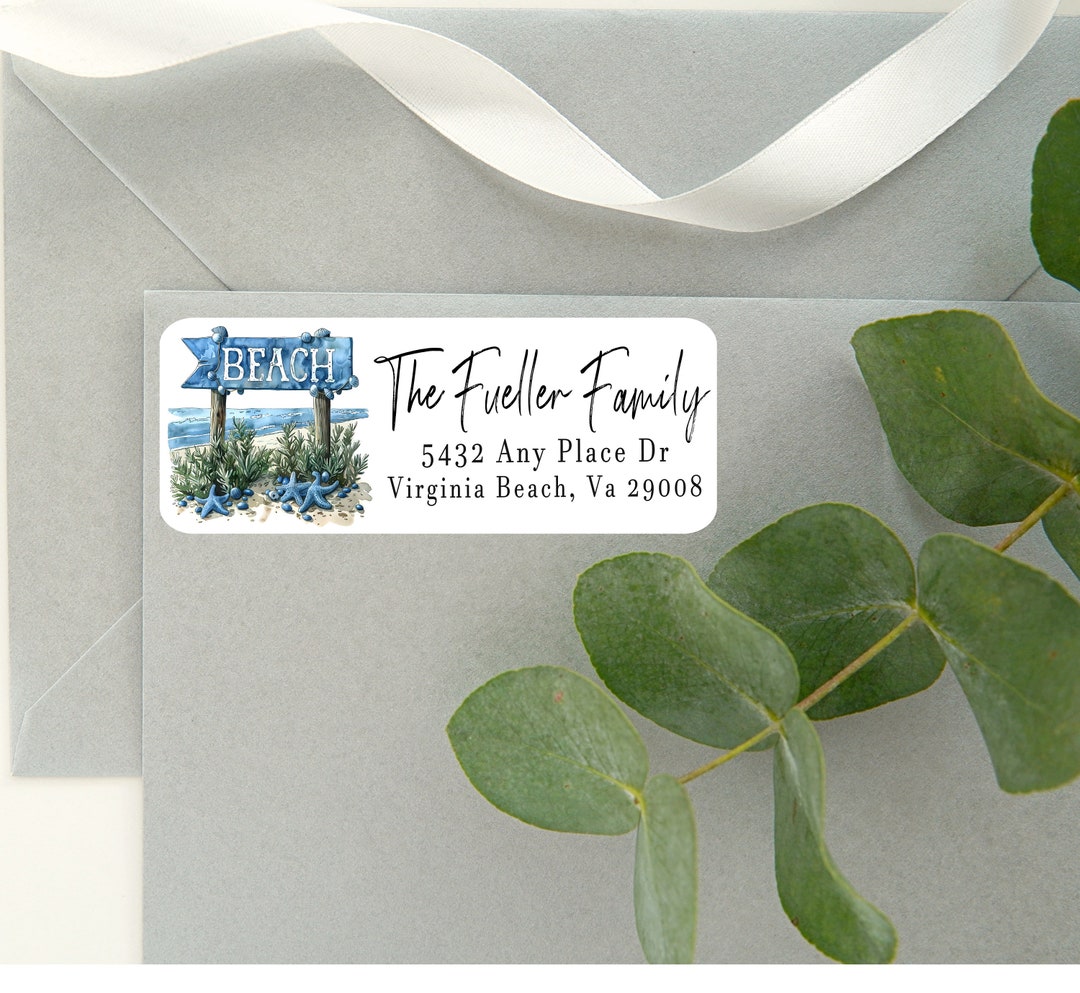 The Beach Address Labels/custom Return Address Labels/envelope Labels ...