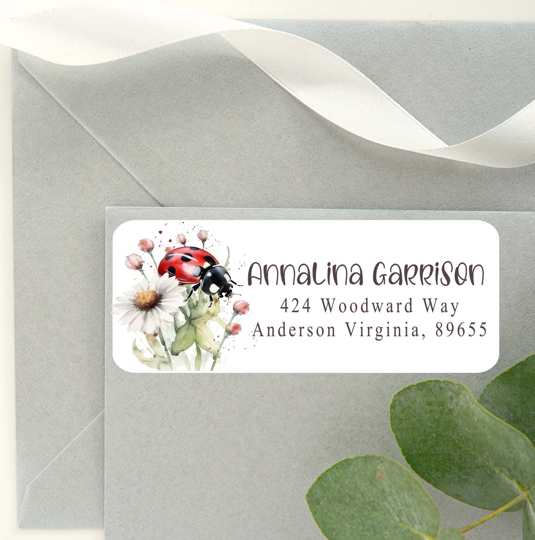 Ladybug Address Labels/custom Address Labels/envelope Seals/return ...