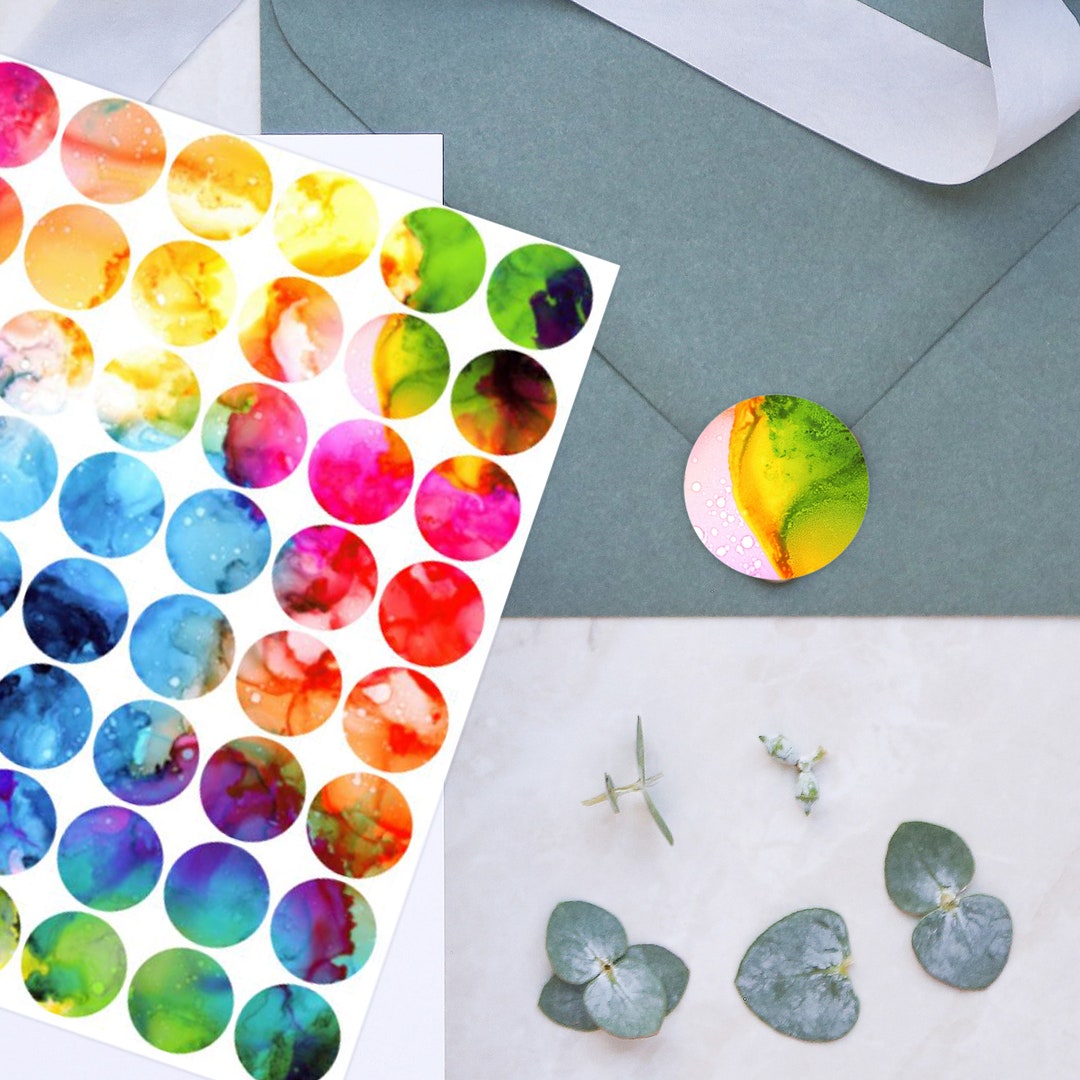 Round Tie Dye Envelope Stickers 1 Inch/decorative Stickers/round ...