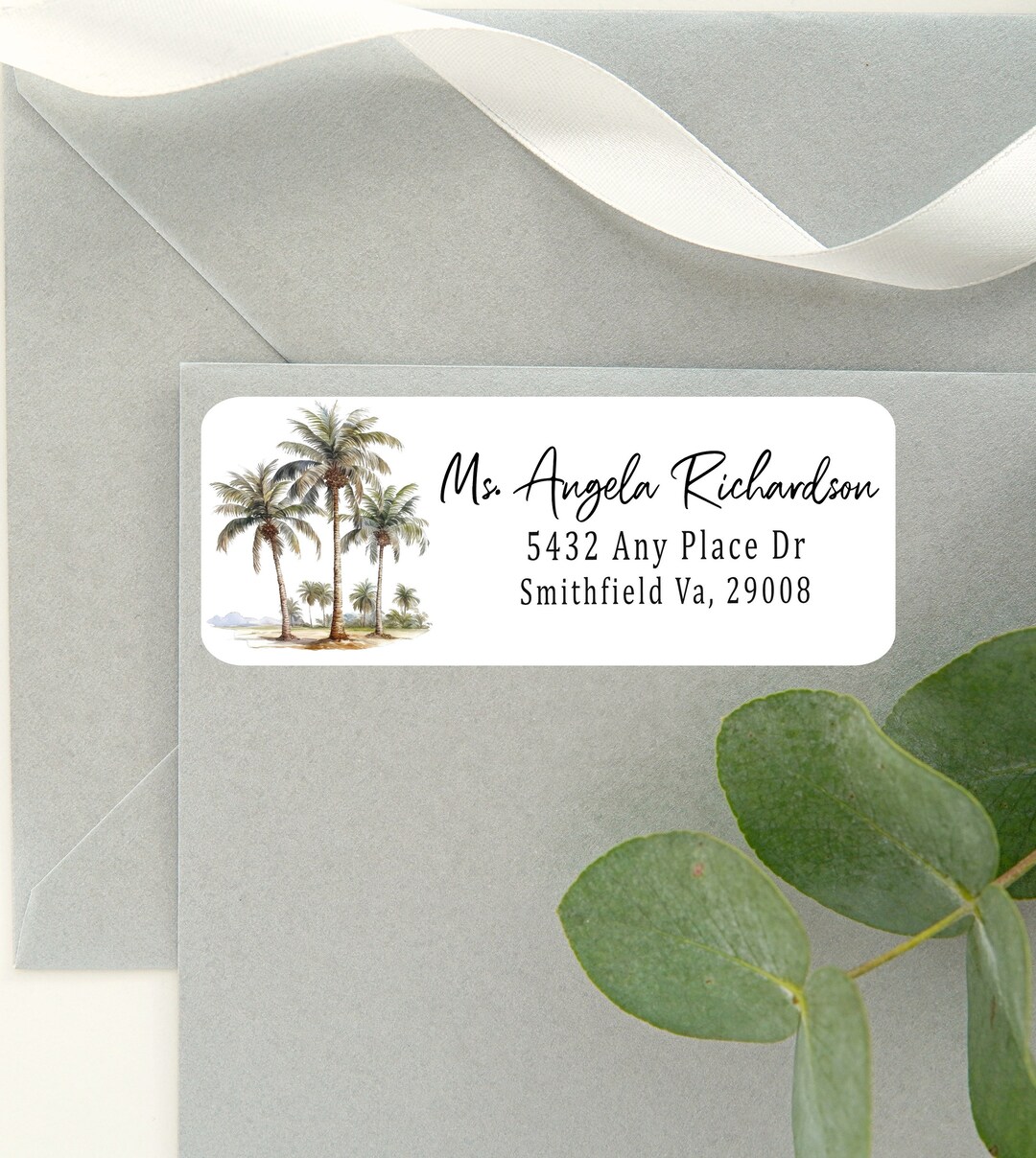 Summer Palm Trees Address Labels/custom Return Address Labels/envelope ...