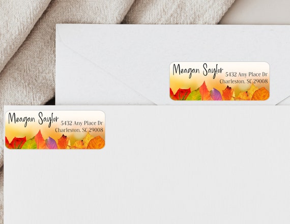 Fall Leaves Address store Labels return Address