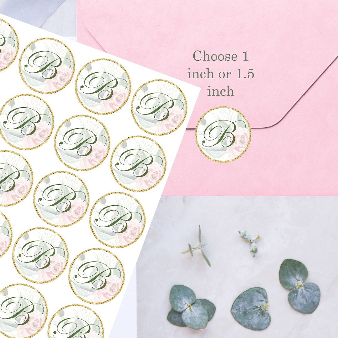 Personalized Monogram Letter Stickers/envelope Seals/envelope Stickers ...