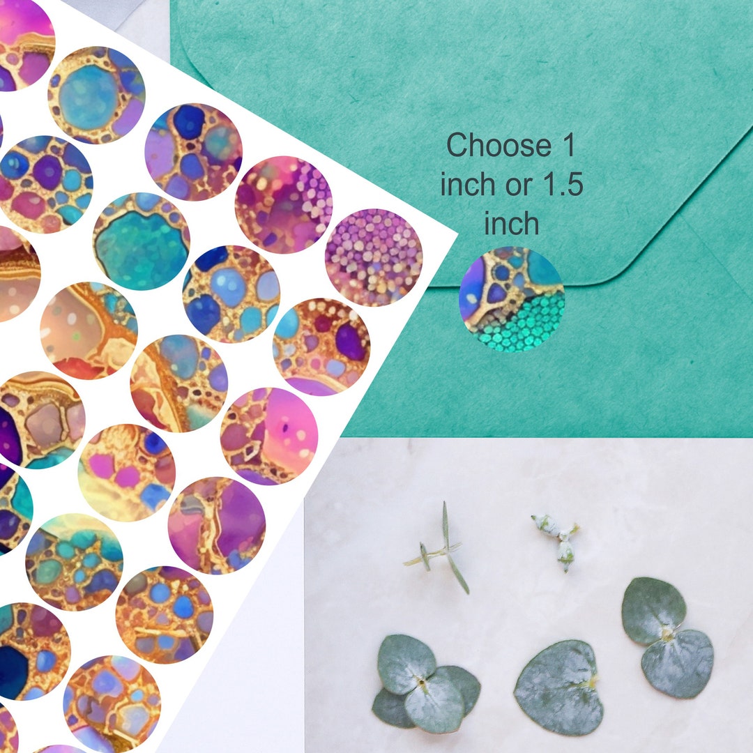 Gem Stone Designs Round Stickers/envelope Stickers/scrapbook Stickers ...