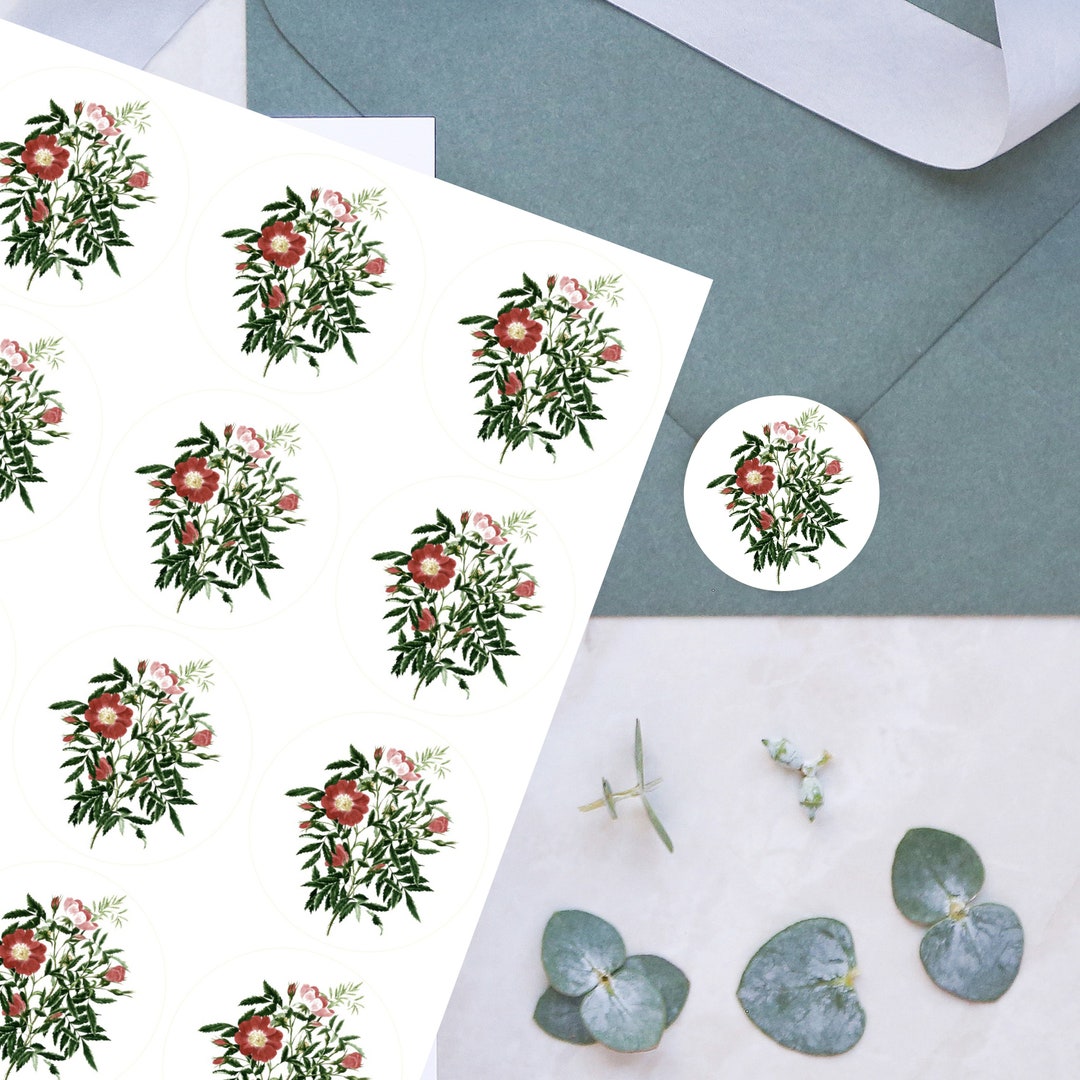 1.5 Inch Wildflowers Envelope Stickers/envelope Seals/floral Envelope ...
