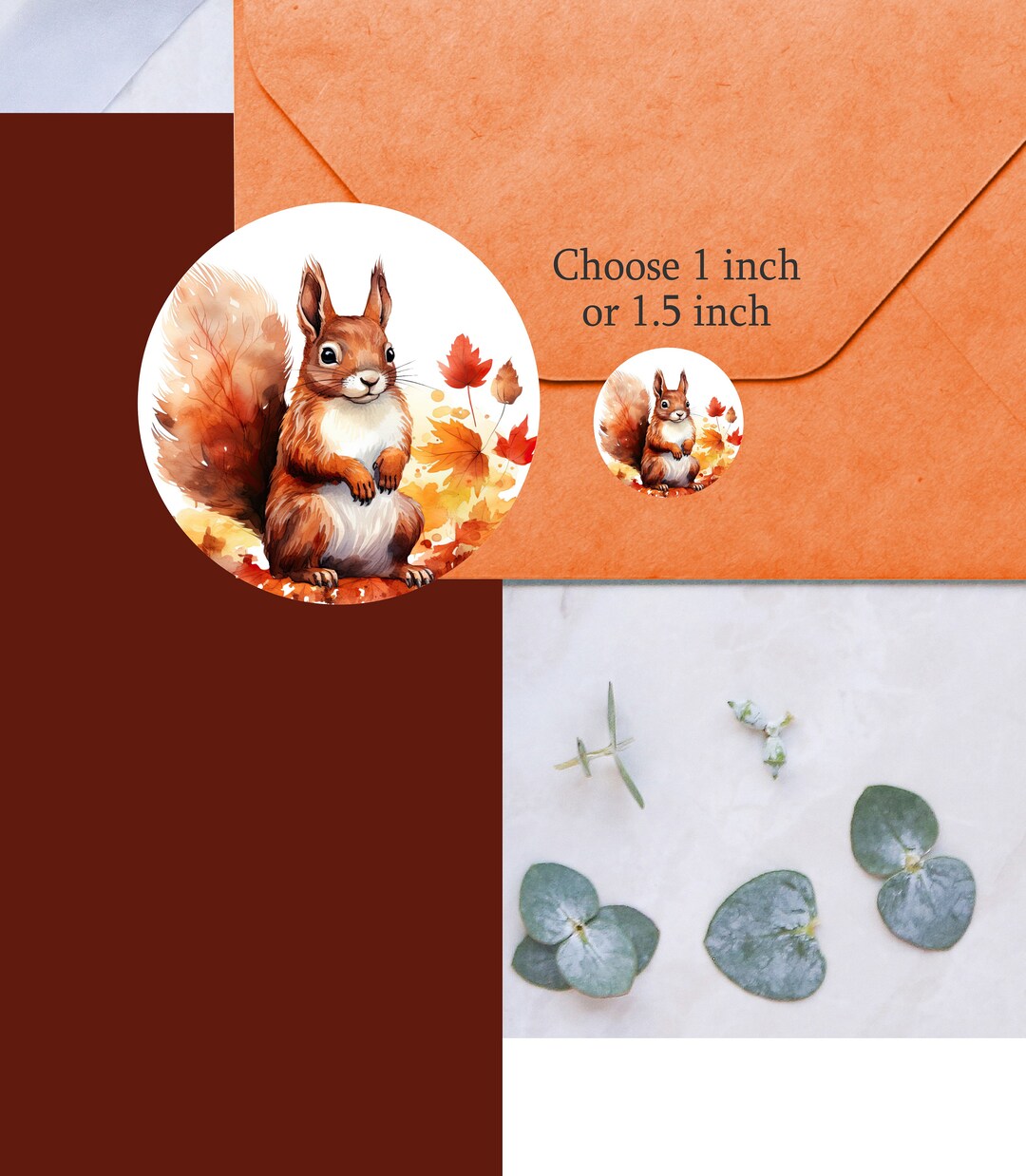 Fall Harvest Round Stickers/fall Envelope Stickers/autumn Stickers ...