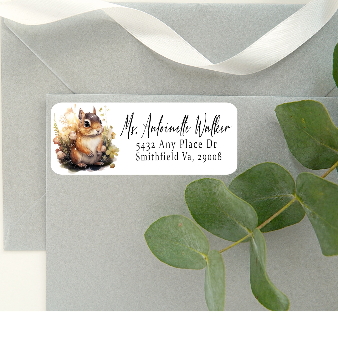 Cute Squirrel Address Labels/custom Return Address Labels/envelope ...