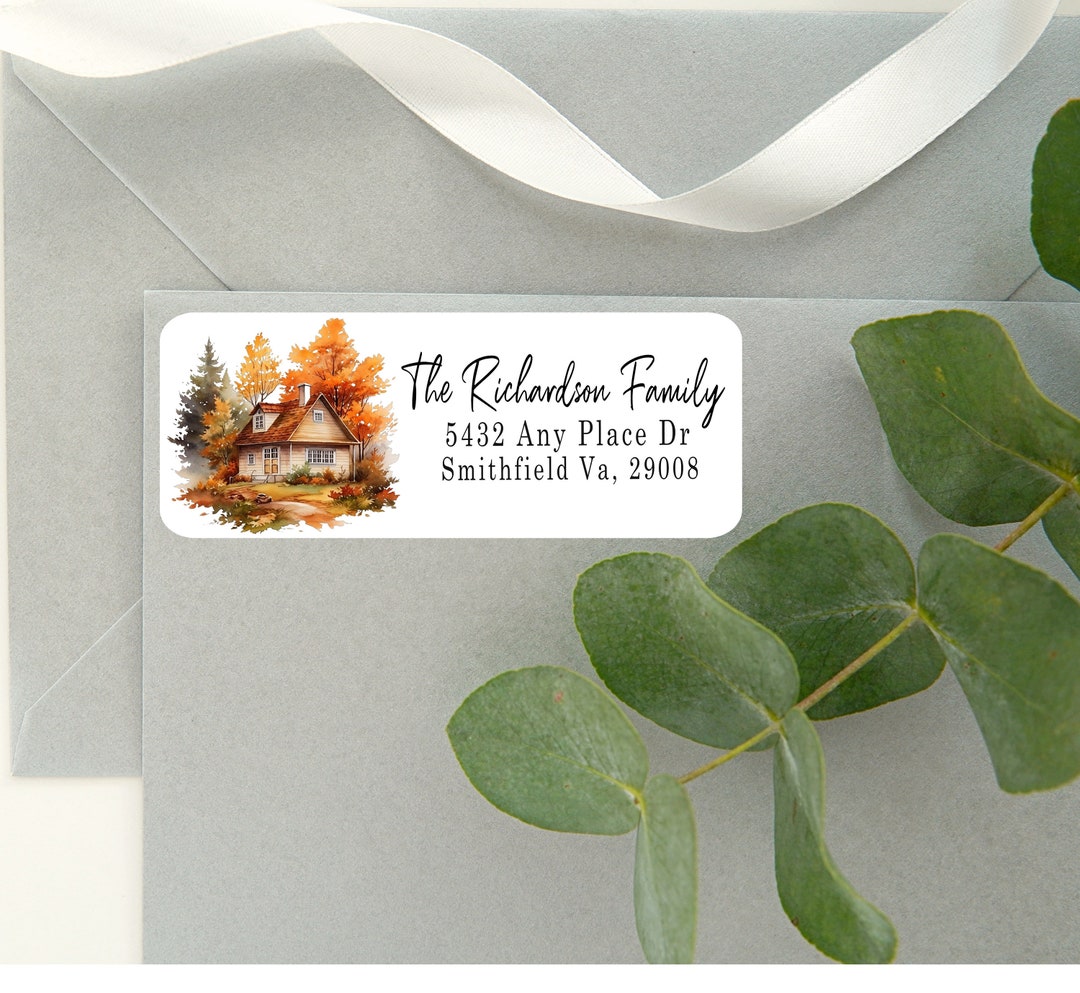 Fall Time Cabin Address Labels/custom Return Address Labels/envelope ...