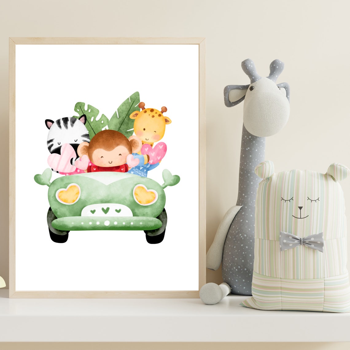 Safari Car Print Nursery Wall Art Nursery Safari Decor Printable Wall ...