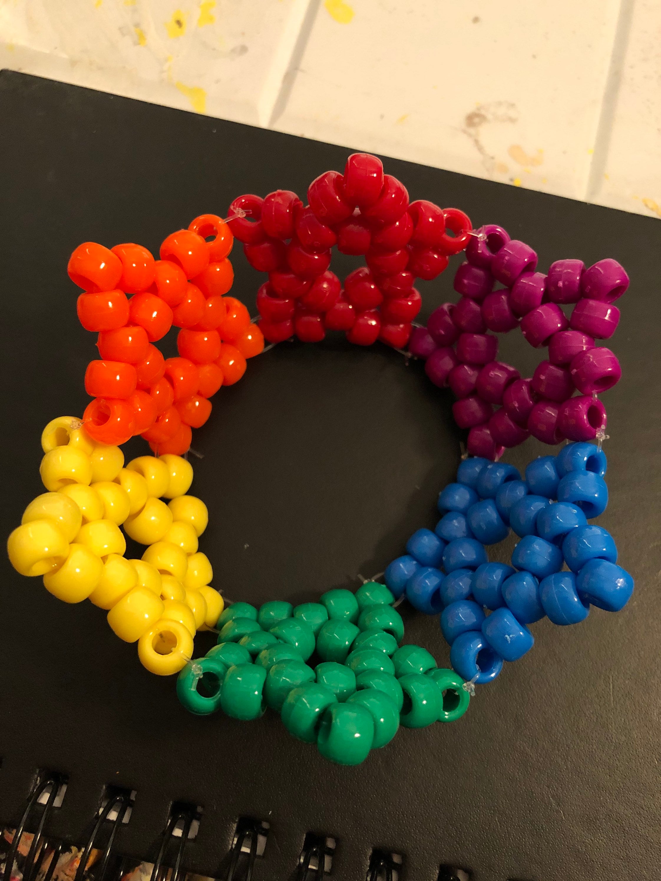 Rainbow Kandi Crown/Star Cuff | Etsy