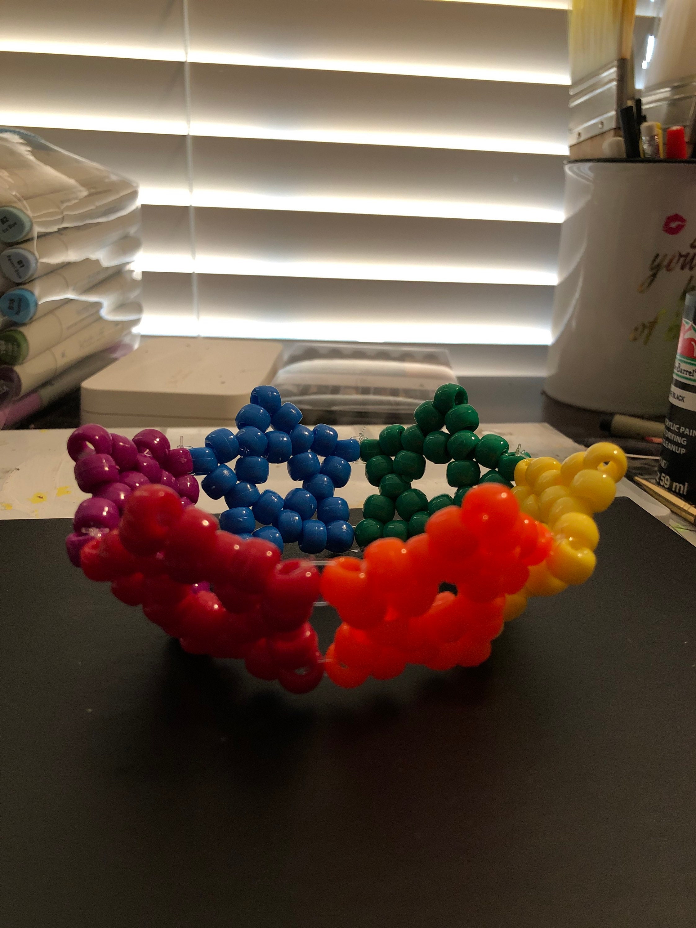 Rainbow Kandi Crown/Star Cuff | Etsy
