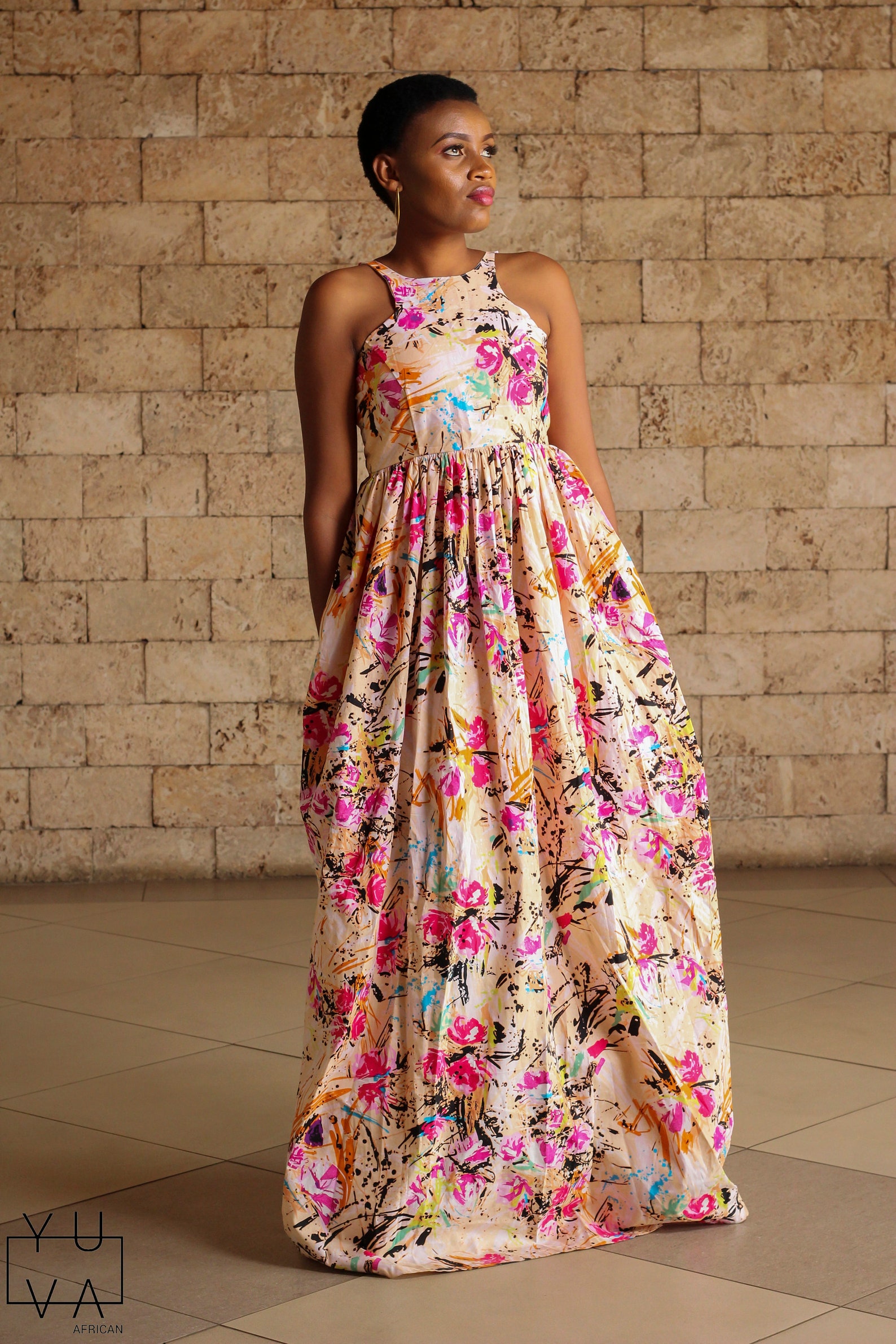 Lena African Halter Dress African Print Dress Ankara Summer Etsy