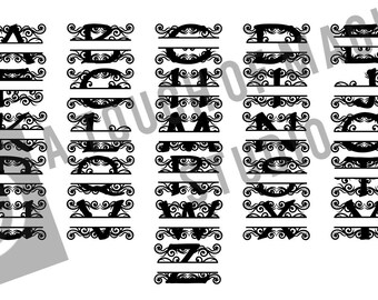 Monogram Scroll Full Alphabet SVG File - Etsy