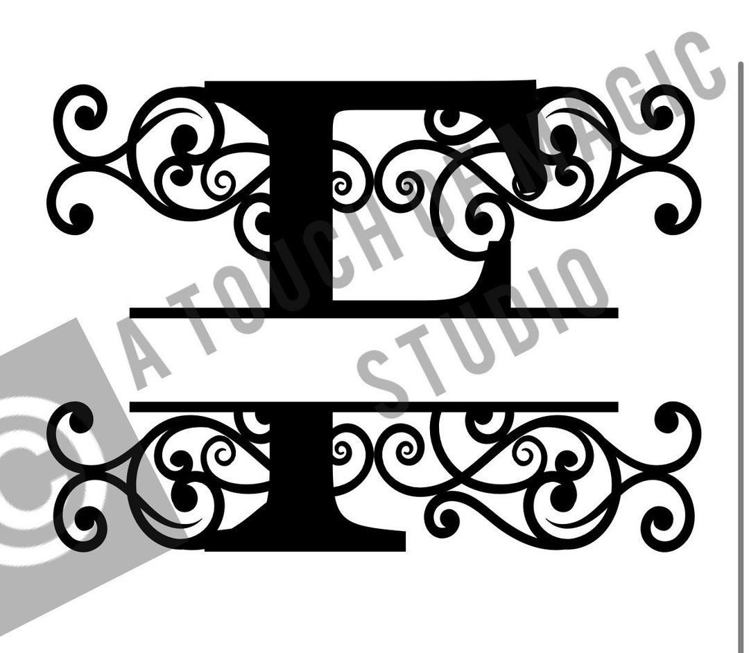 Digital Monogram ~ Letter F Only ~ SVG File - Etsy