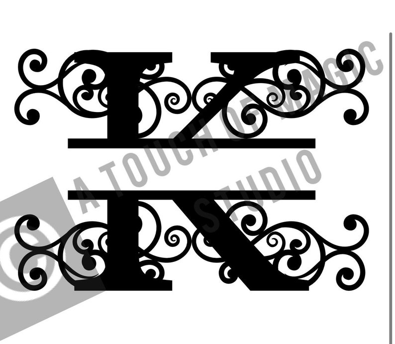 Digital Monogram ~ Letter K Only ~ SVG File - Etsy