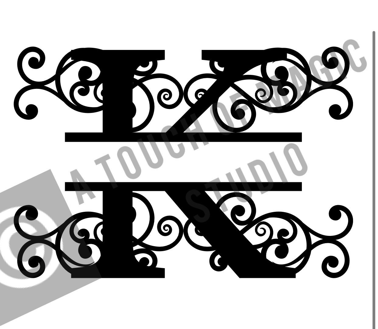 Digital Monogram ~ Letter K Only ~ SVG File - Etsy