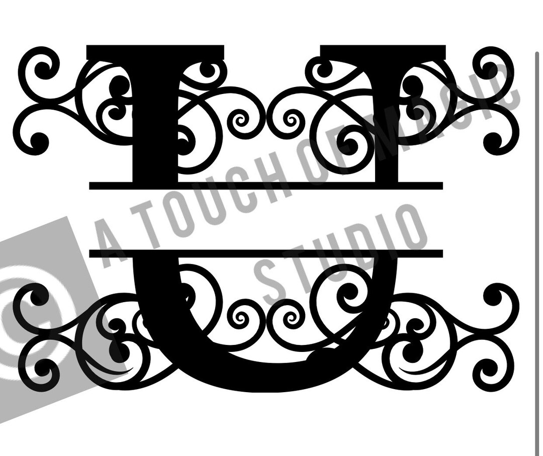 Digital Monogram ~ Letter U Only ~ SVG File - Etsy