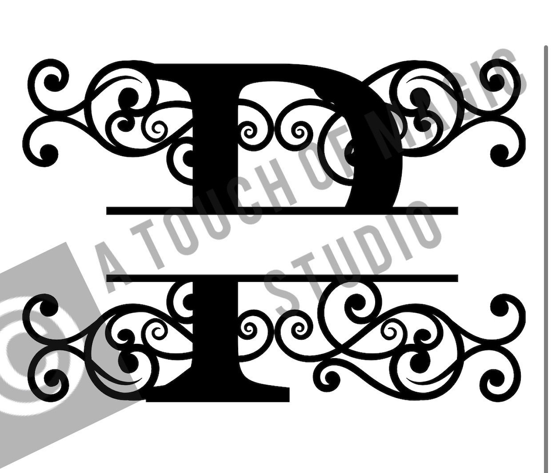Digital Monogram ~ Letter P Only ~ SVG File - Etsy