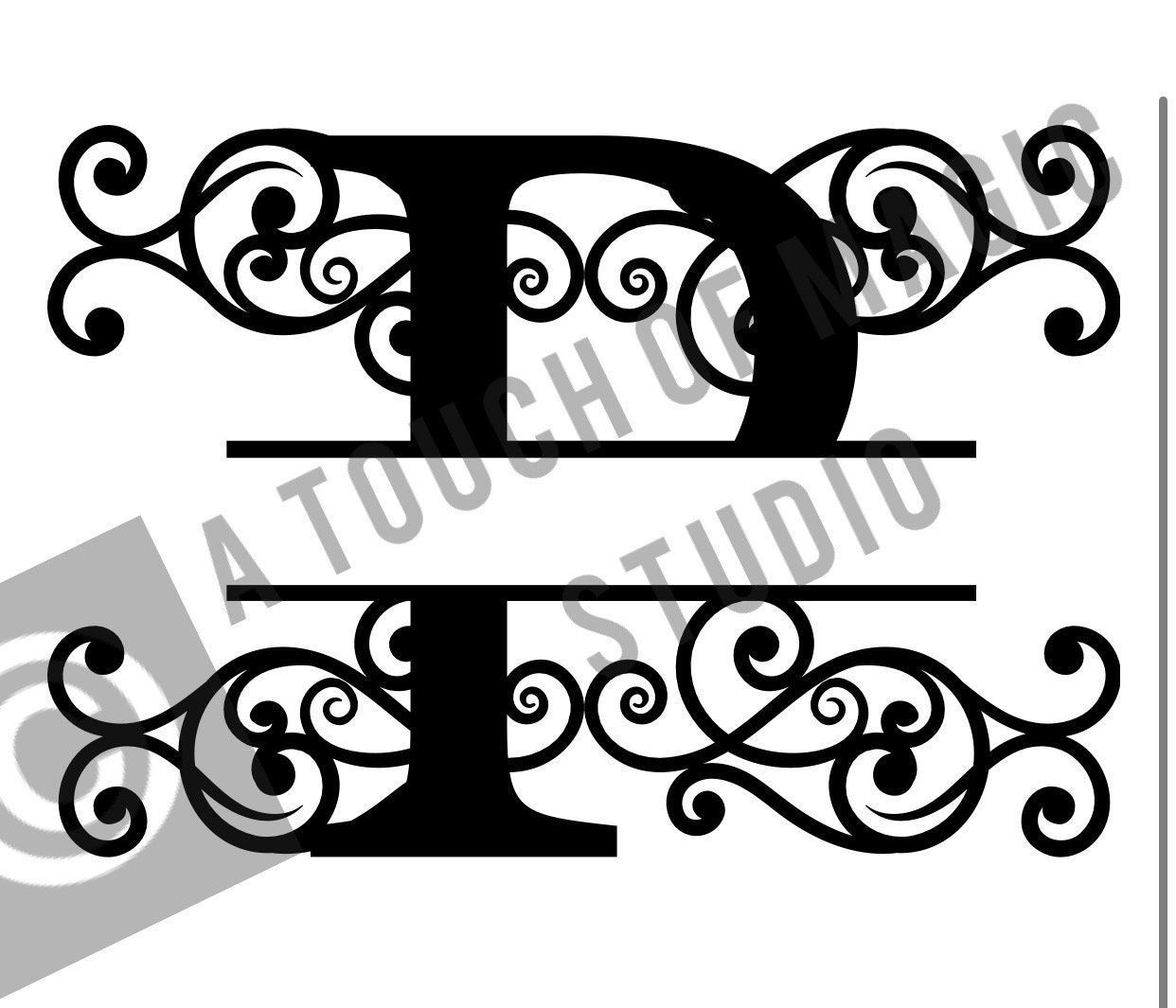 Digital Monogram ~ Letter P Only ~ SVG File - Etsy