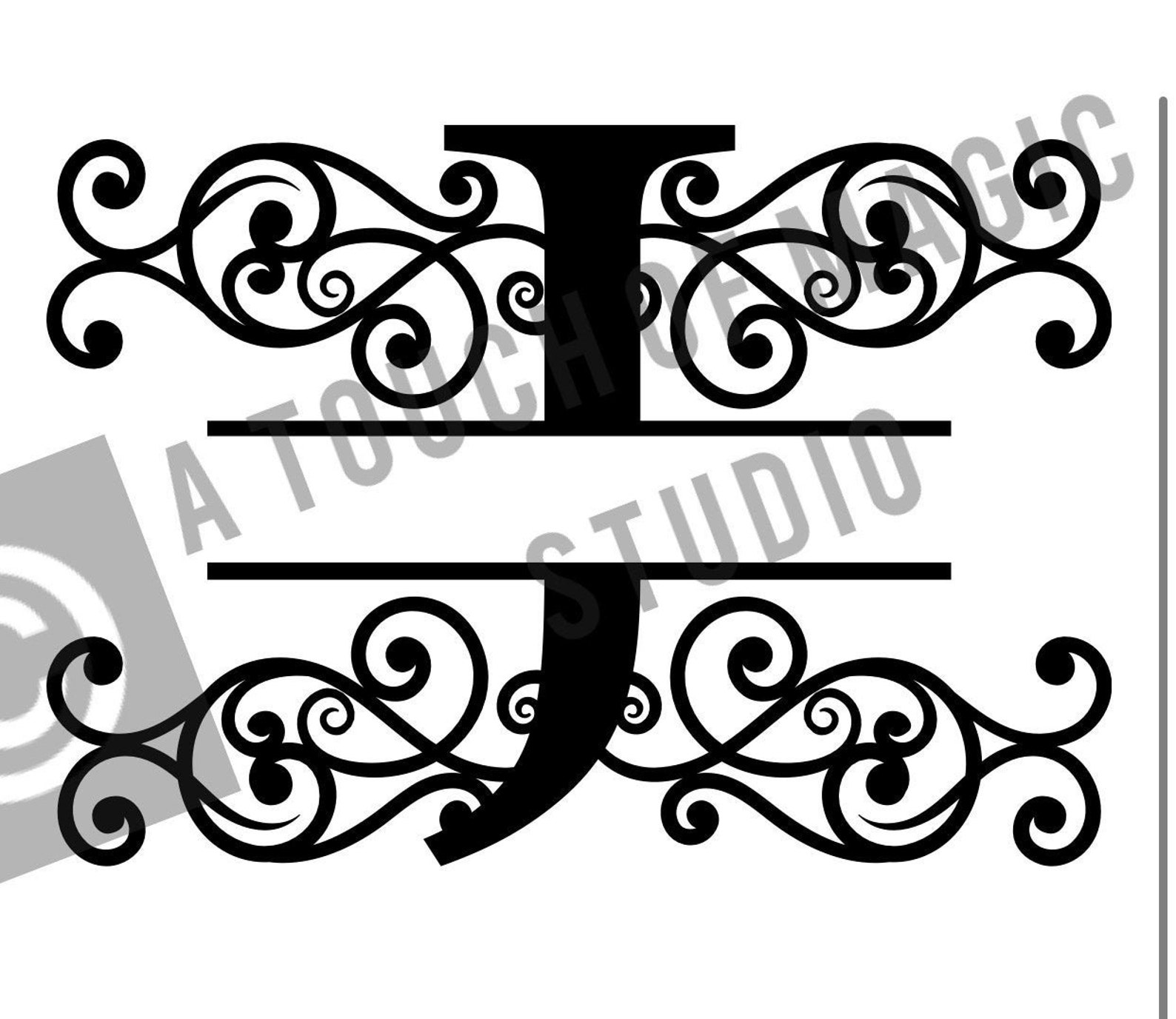 Digital Monogram ~ Letter J Only ~ SVG File - Etsy