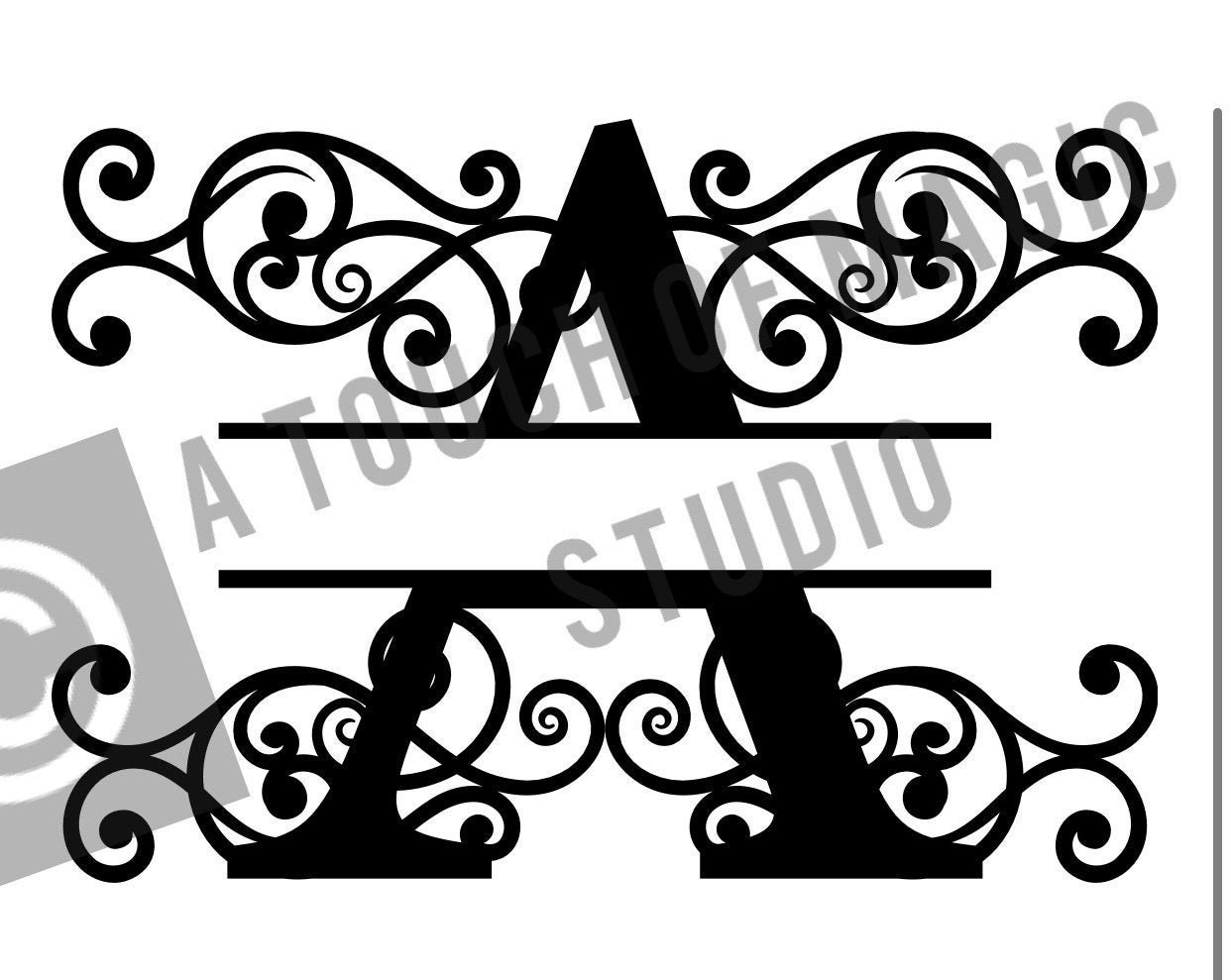 Digital Monogram ~ Letter A Only ~ SVG File - Etsy