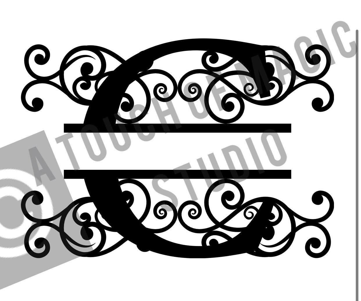 Digital Monogram ~ Letter C Only ~ SVG File - Etsy