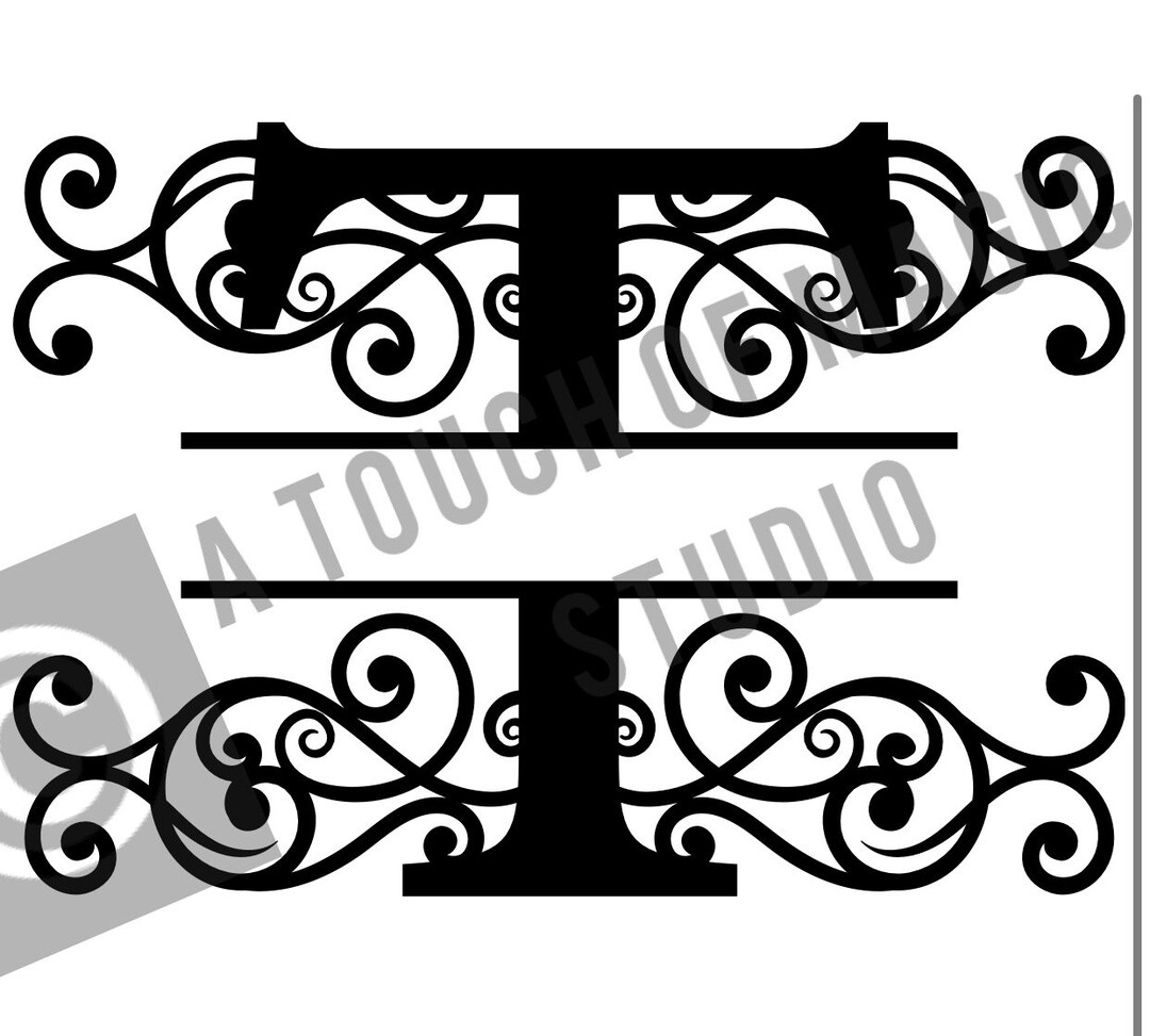 Digital Monogram ~ Letter T Only ~ SVG File - Etsy
