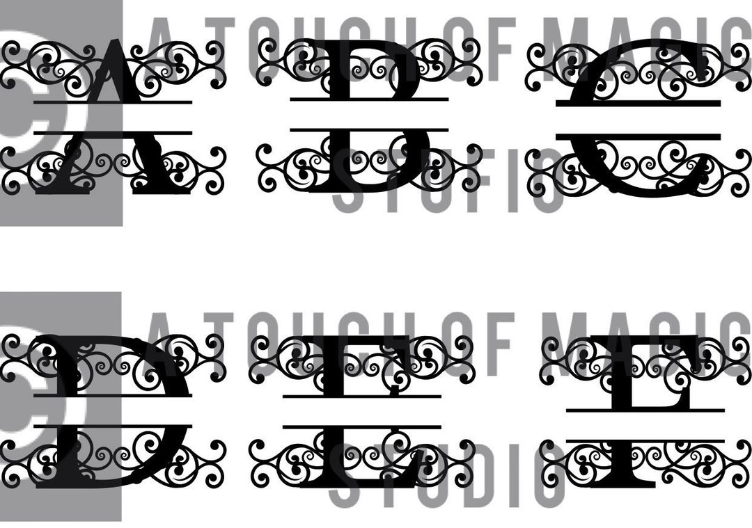 Monogram Scroll Full Alphabet SVG File - Etsy