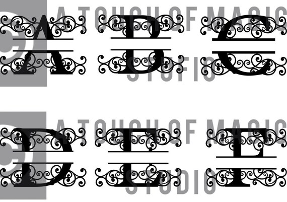 Monogram Scroll Full Alphabet SVG File | Etsy UK