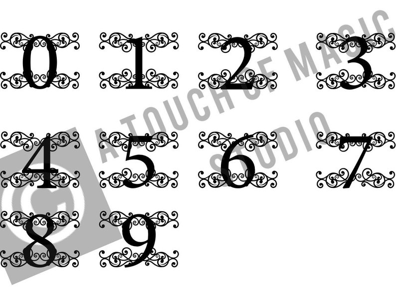 Full Number Scroll ~ SVG, AI Files Digital Download - Etsy