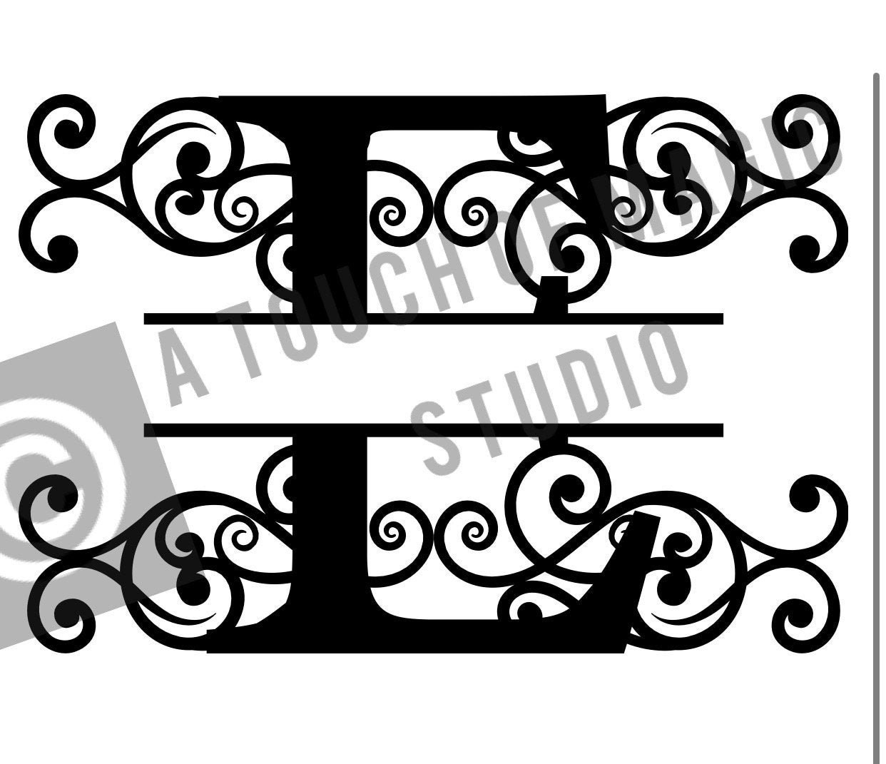 Digital Monogram ~ Letter E Only ~ SVG File - Etsy
