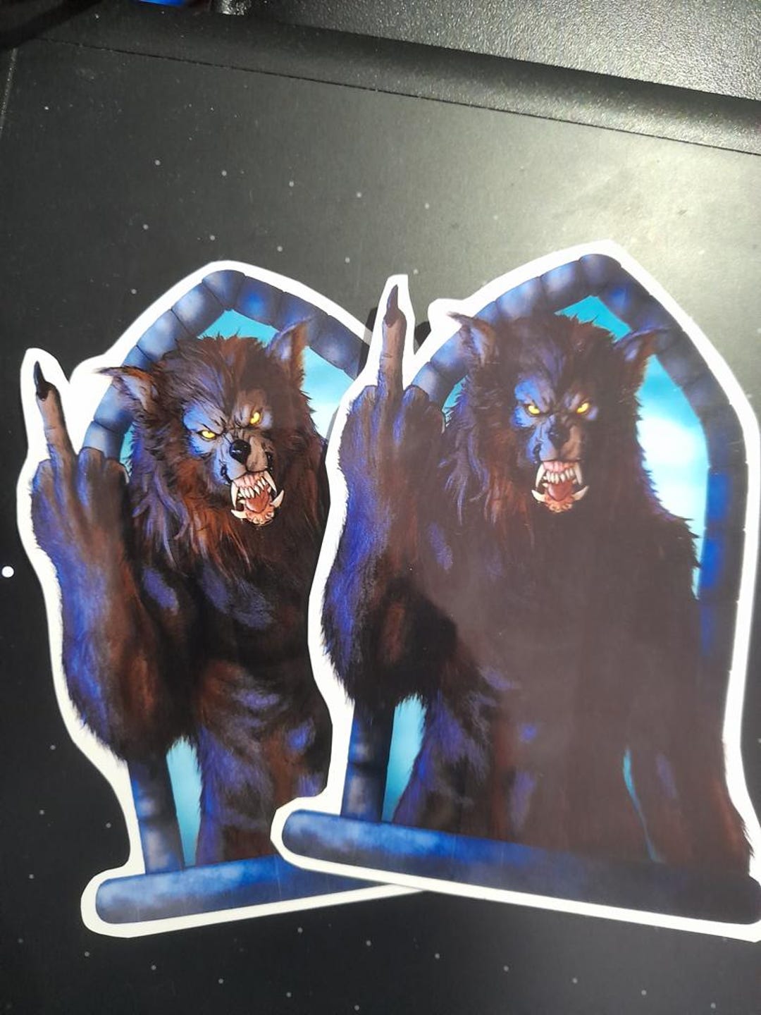 Sticker: Werewolf CURSED Middle Finger - Etsy