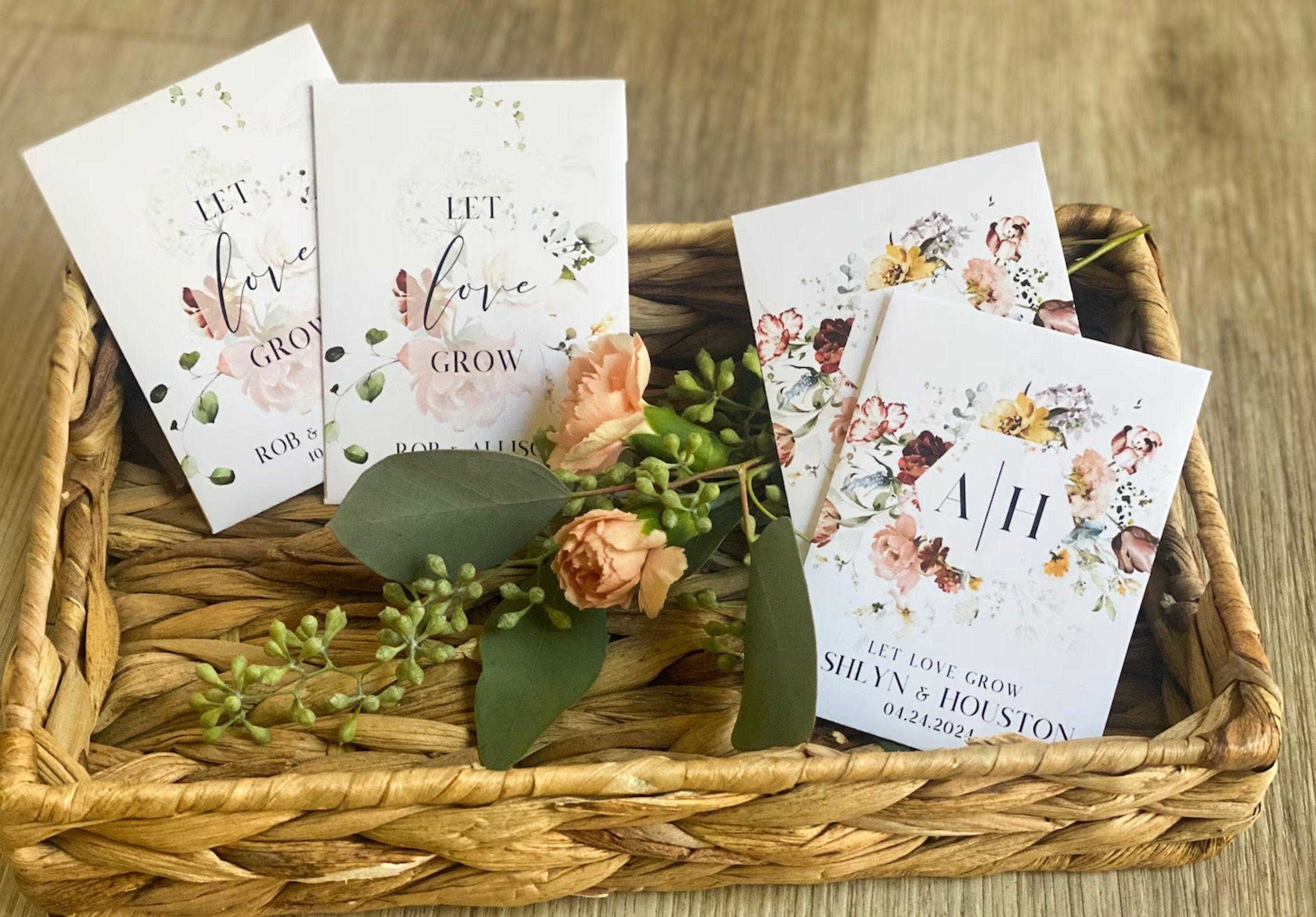 Let Love Grow Custom Seed Wedding Favors SEALED With SEEDS INCLUDED Set ...