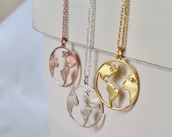 World Map Pendant | Etsy