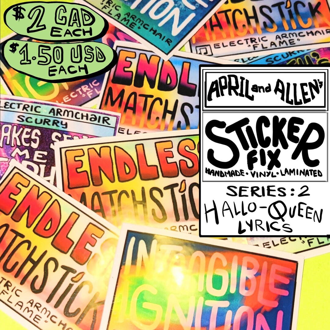 Sticker Fix Series 2: Hallo-queen Lyrics handmade Glossy Vinyl ...