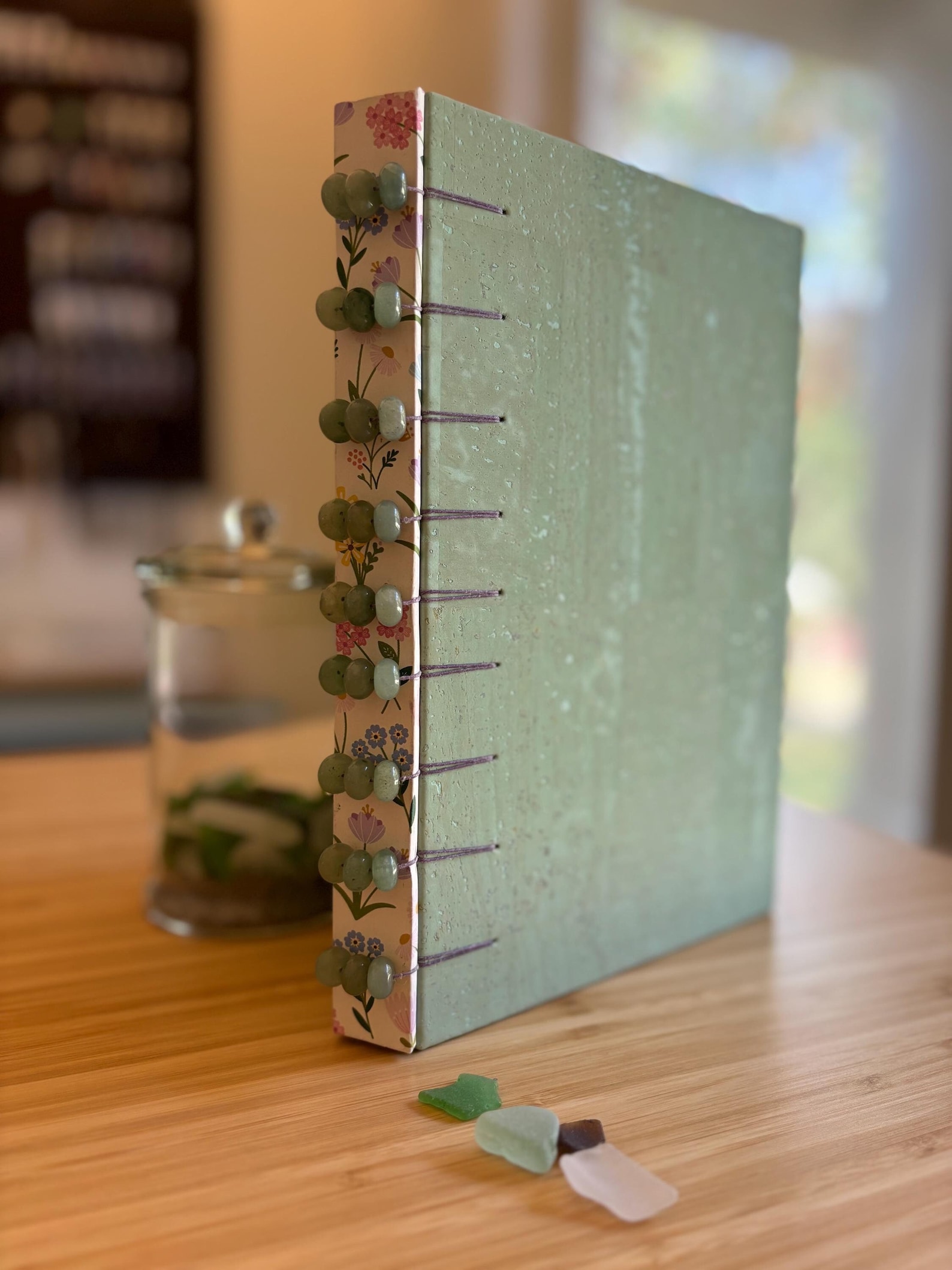 Cork and Adventurine Handbound Journal | Handmade Blank Sketchbook ...