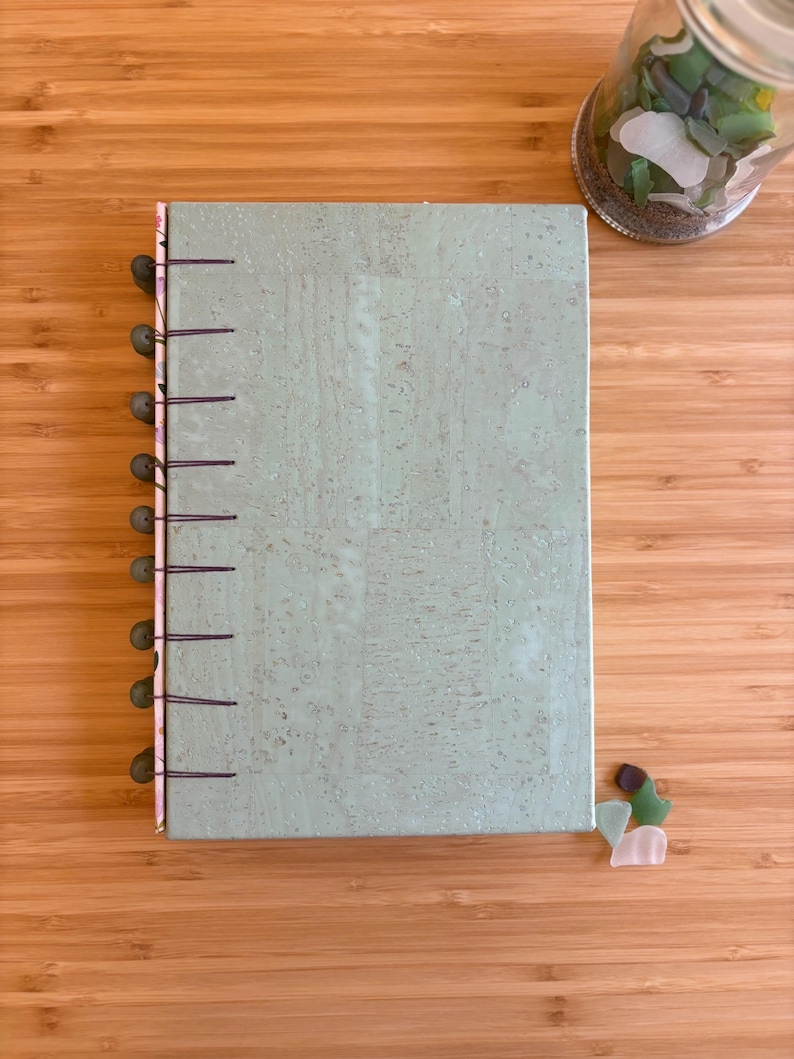 Cork and Adventurine Handbound Journal | Handmade Blank Sketchbook ...