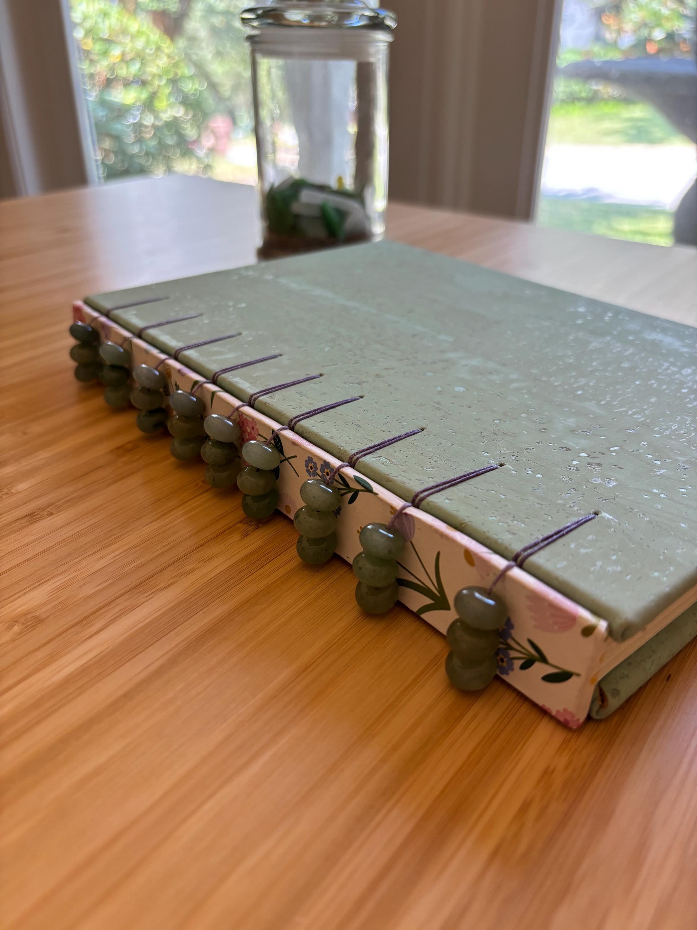 Cork and Adventurine Handbound Journal | Handmade Blank Sketchbook ...